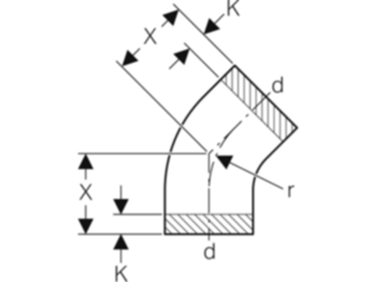 Geberit PE Segmentbogen 45° - Fischer & Cie AG