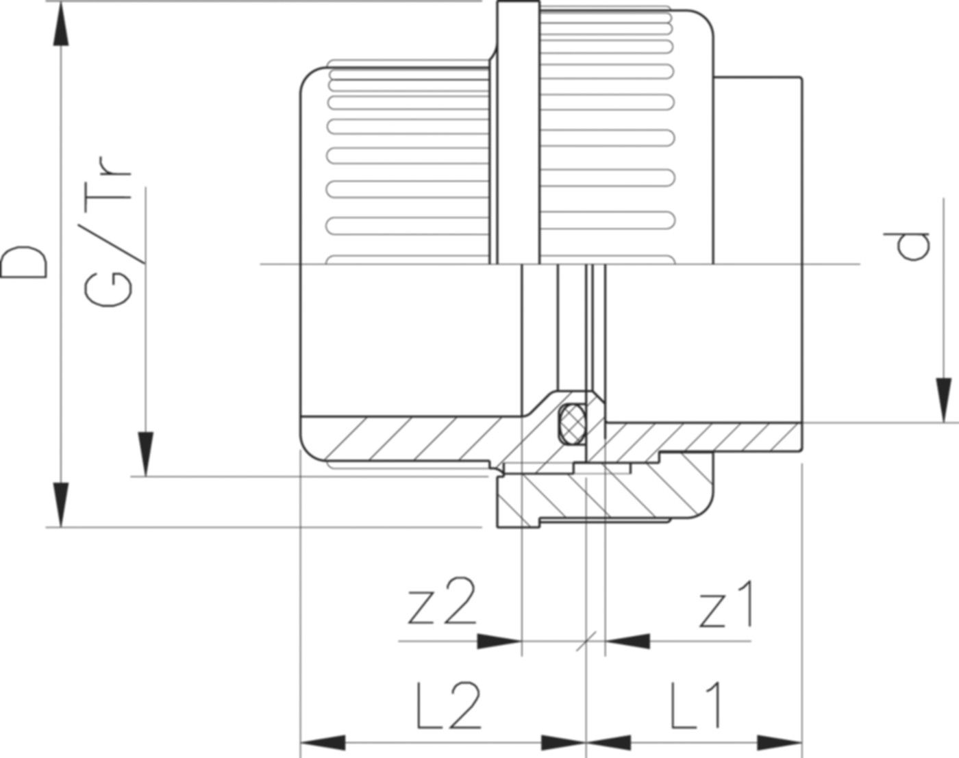 Klebeverschraubung PN16 d32 DN25 - Fischer & Cie AG